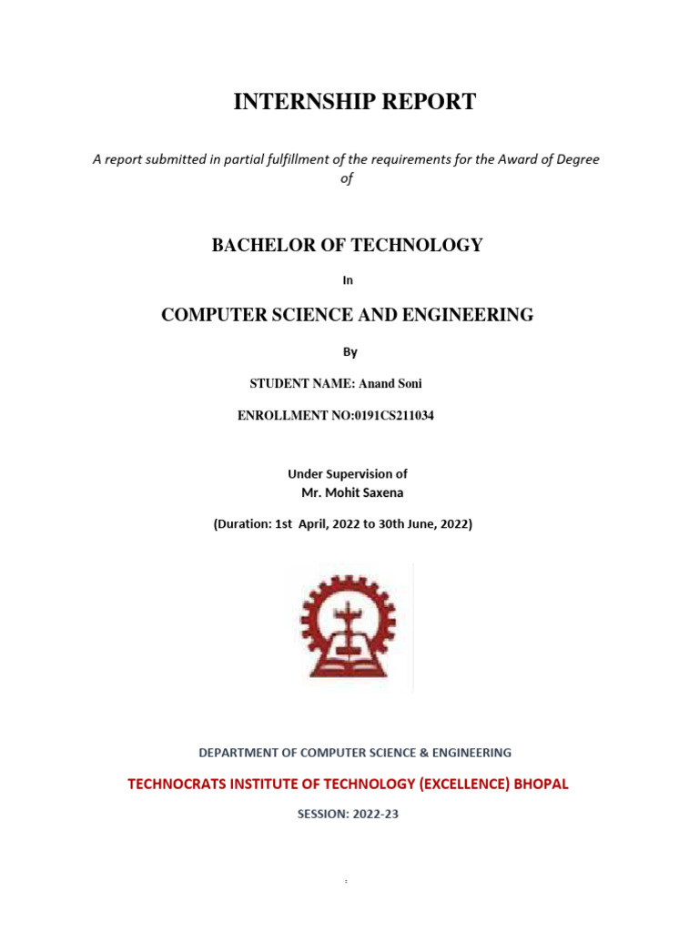 Internship Report | PDF