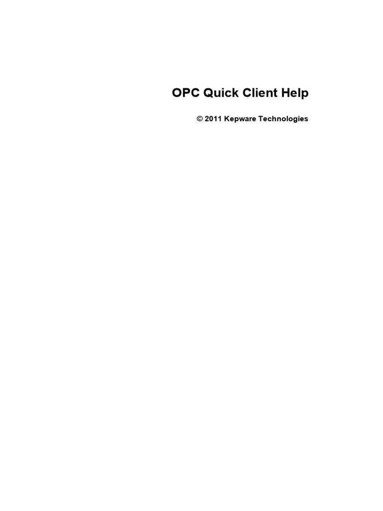 OPC Quick Client Help | PDF | Window (Computing) | Server (Computing)