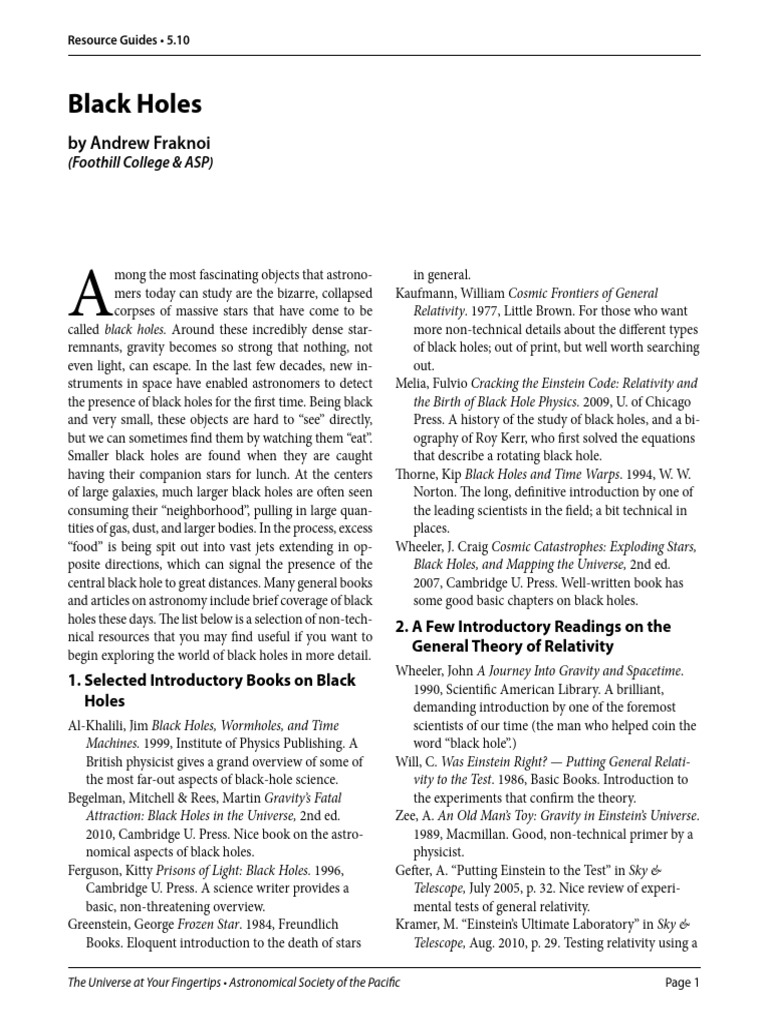 5.10 Black Holes | PDF | Social Science | Science & Mathematics