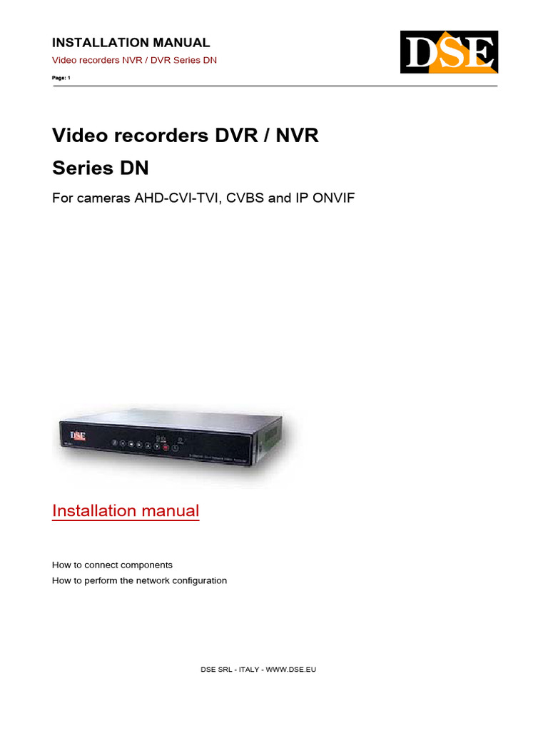 BUL-77 Videoregistratori DN - Manuale Installazione | PDF | Computer ...