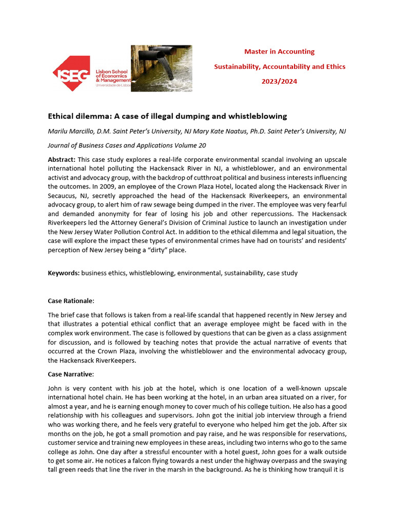 Ethical Scenario | PDF | Whistleblower