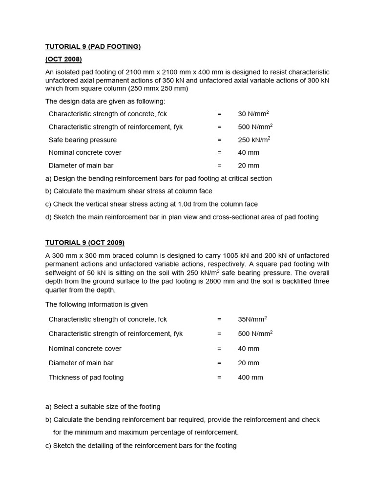 Tutorial - Pad Footing | PDF