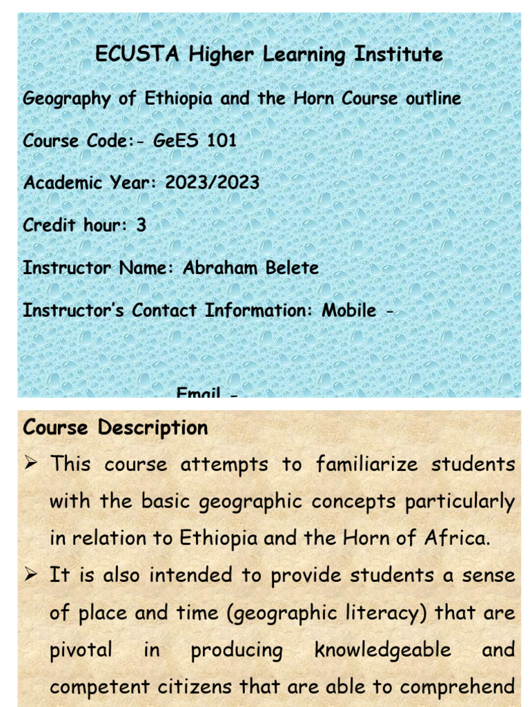 Geography Course Outline | PDF