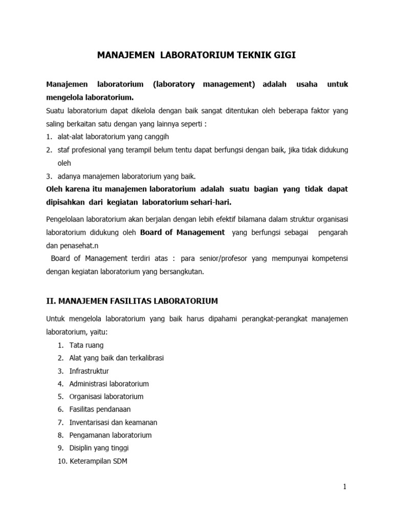 Manajemen Lab JTG | PDF
