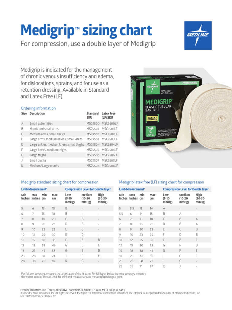 Medigrip Sizing Chart | PDF | Clinical Medicine | Limbs (Anatomy)