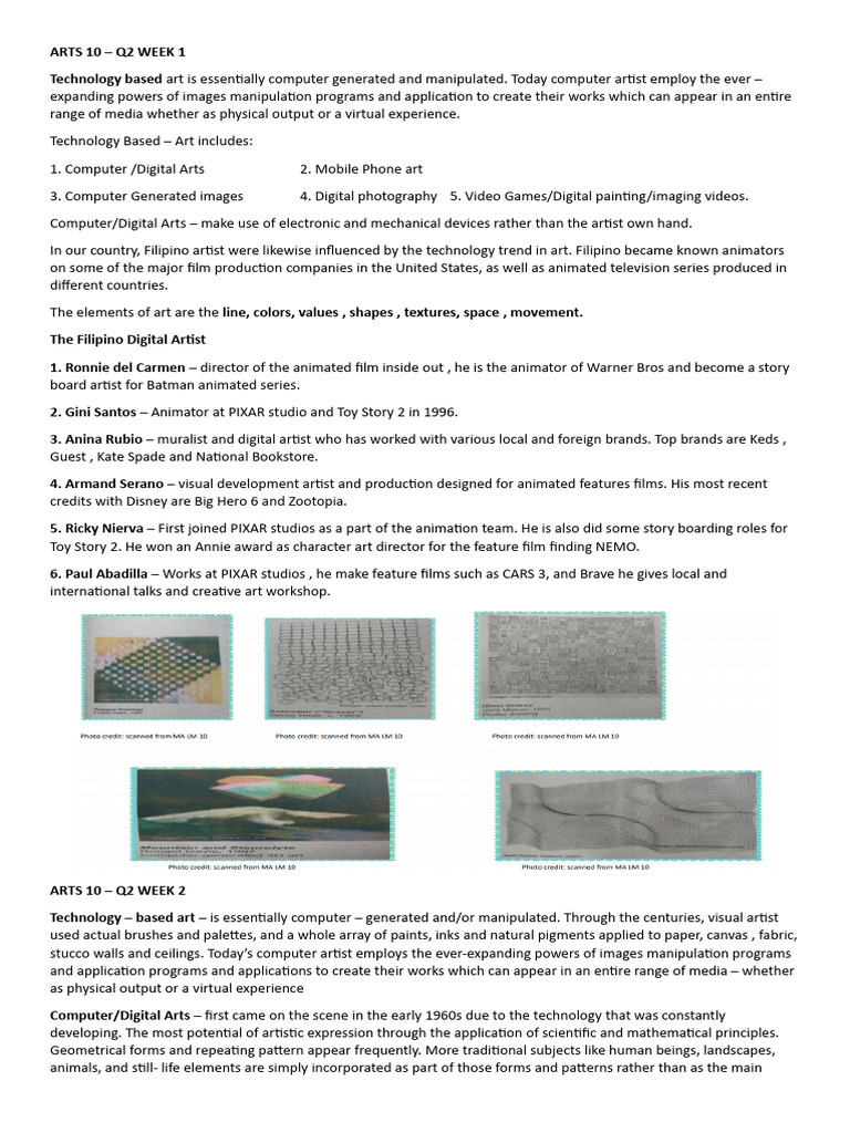 Arts 10 Quarter 2 Module | PDF | Art