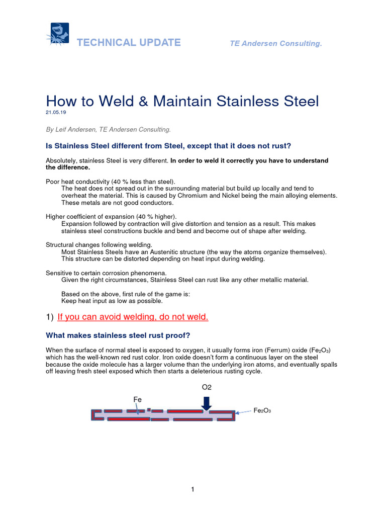technical_update_how_to_weld_maintain_stainless_steel | PDF | Stainless ...