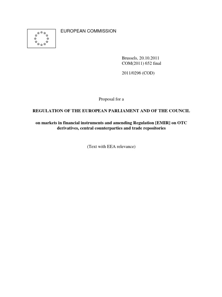 European Commission: Regulation of The European Parliament and of The ...