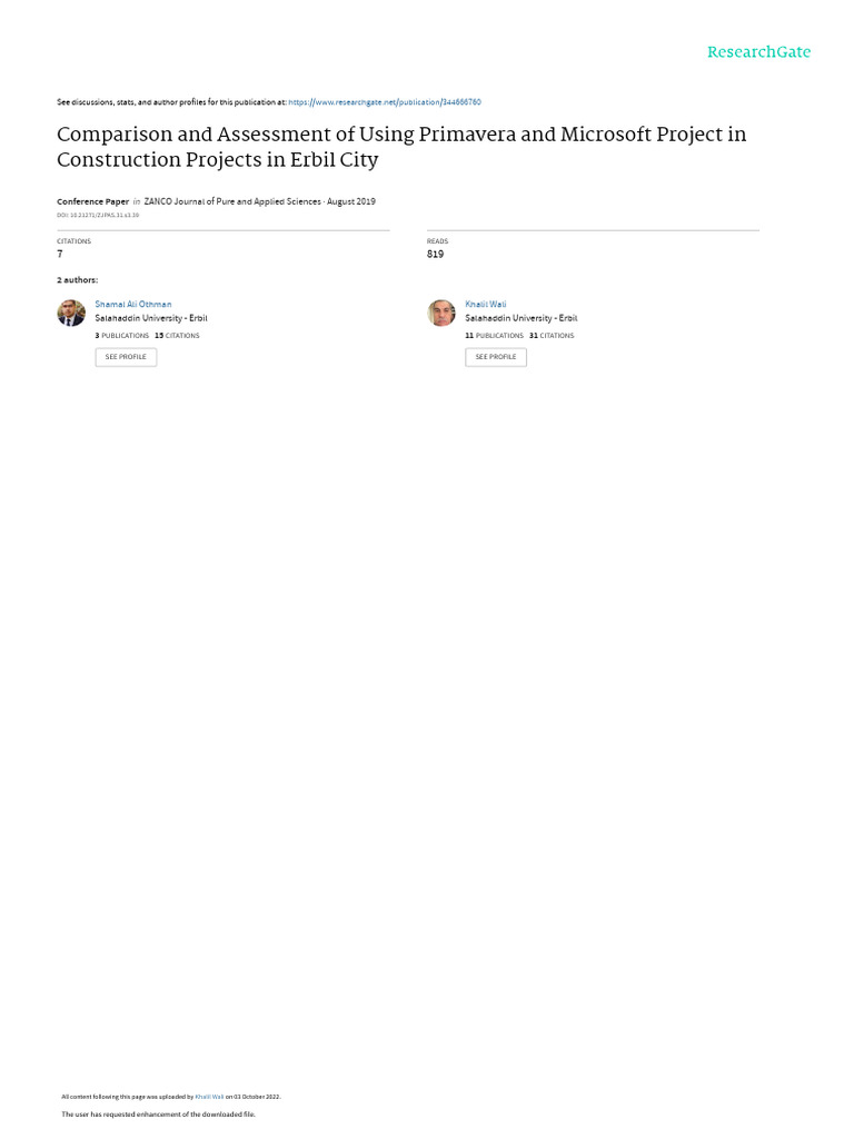Primavera vs Microsoft Project in Erbil | PDF | Project Management ...
