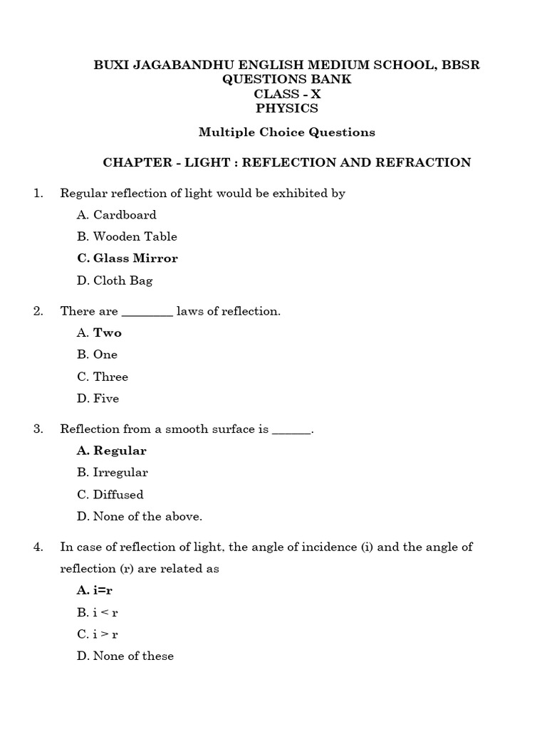 Term1 Physics MCQ Practice Sets 21-22 Question Bank Final | PDF