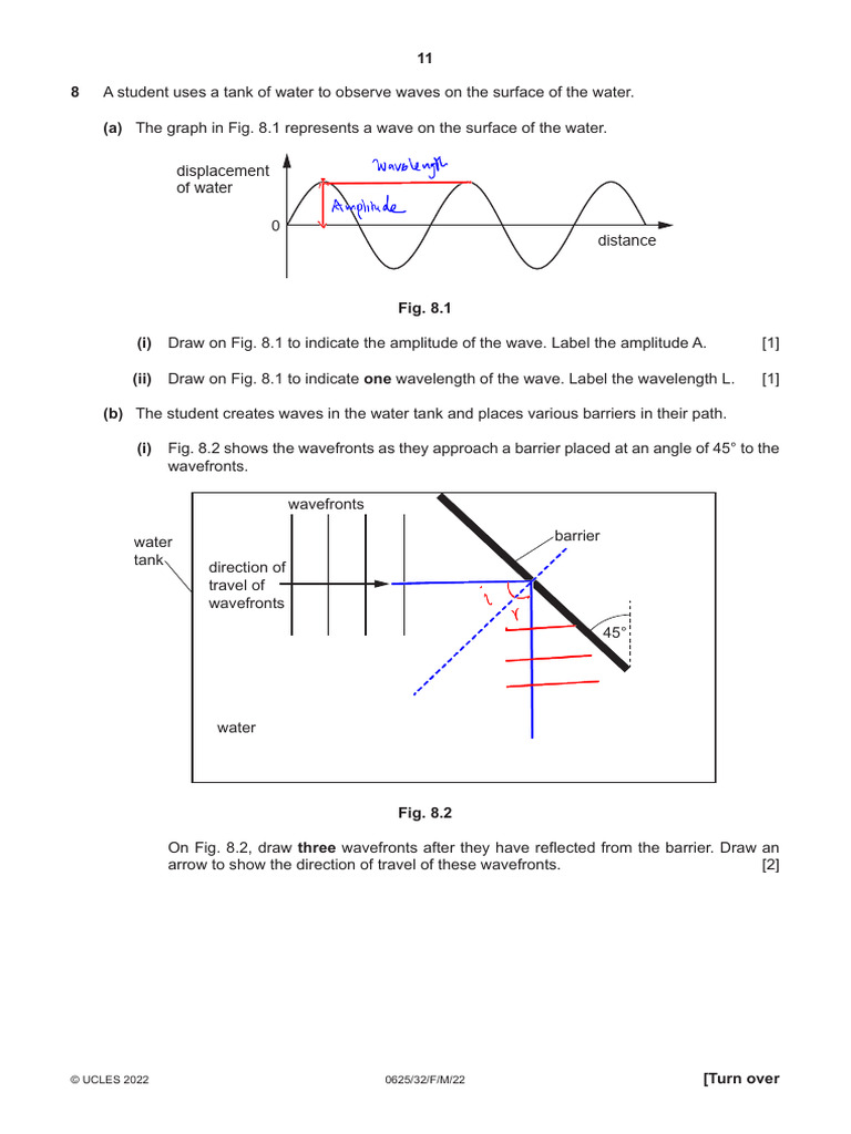Wave Properties and Diagrams Worksheet | PDF | Waves | Wavelength