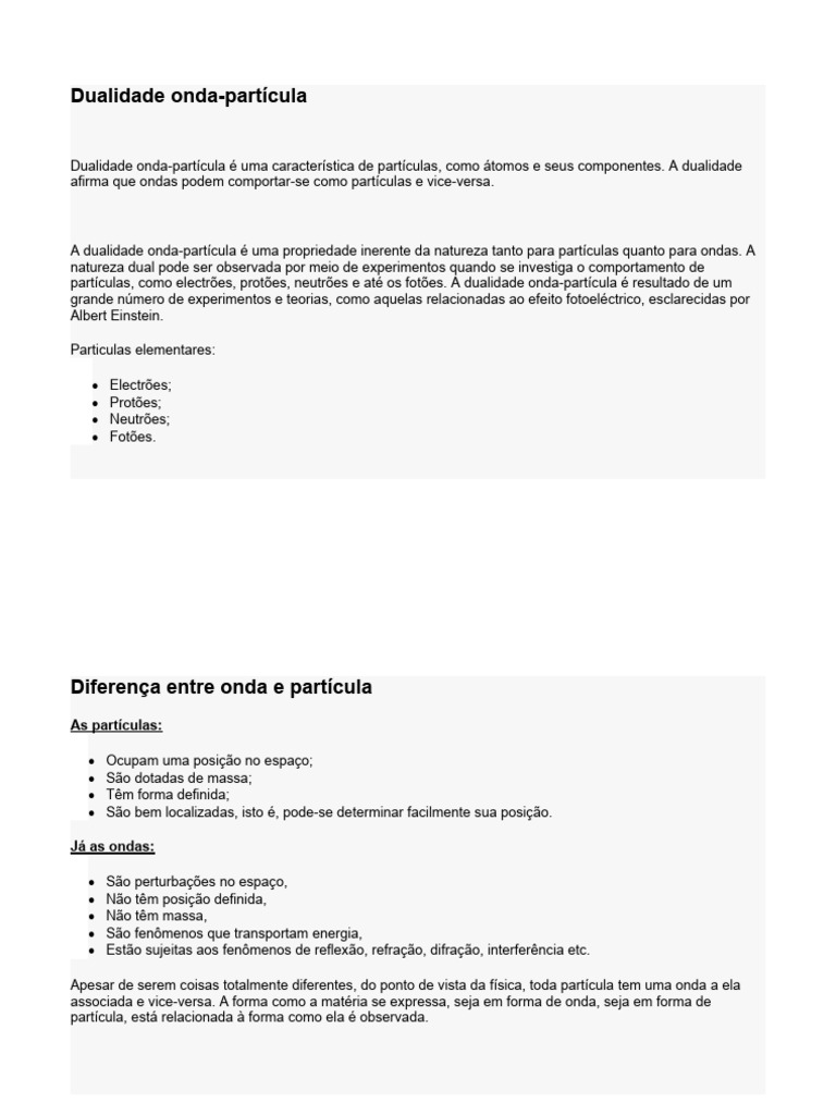 Entendendo a Dualidade Onda-Partícula | PDF | Ciências e Matemática