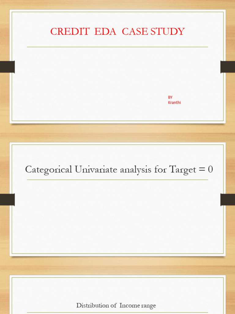 Credit Eda Case Study Report - Kranthi | PDF