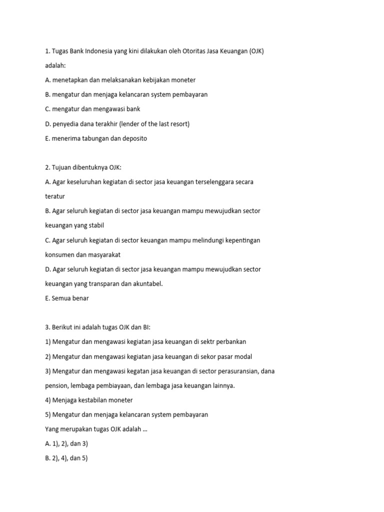 Soal Ojk | PDF