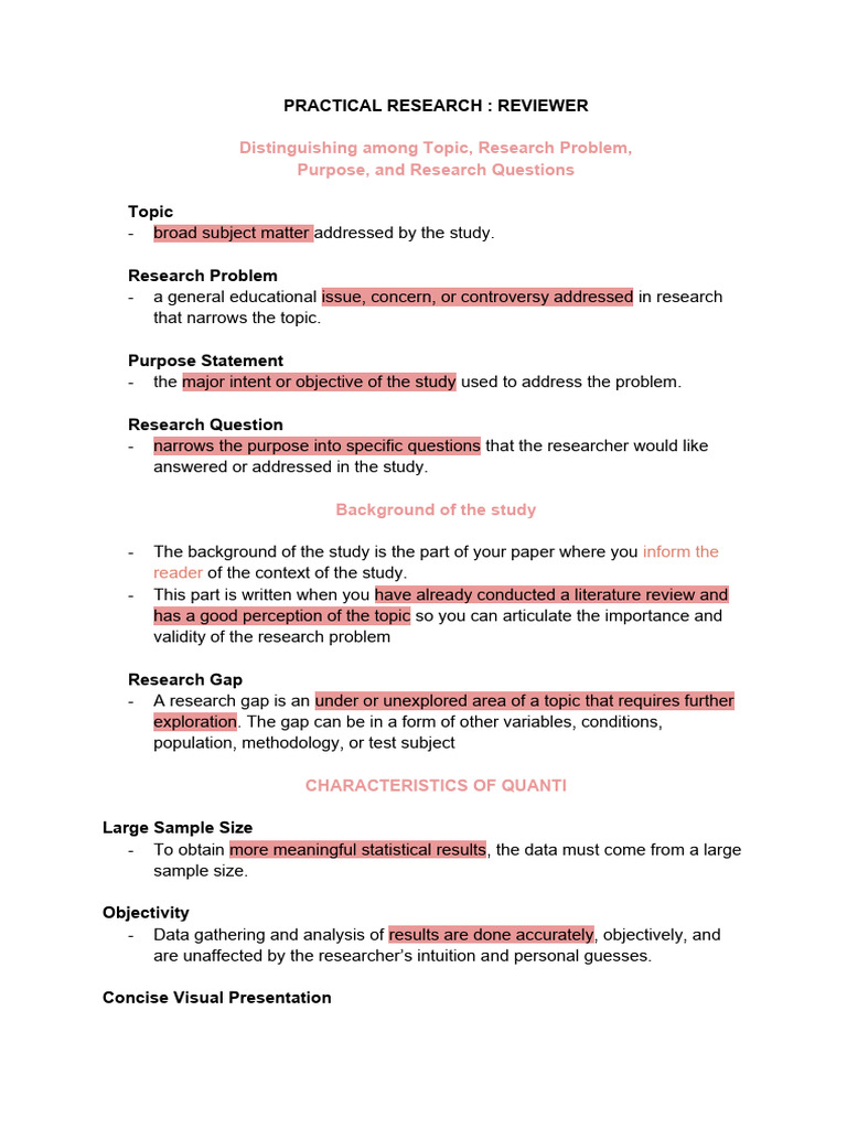 Practical Research - Reviewer | PDF