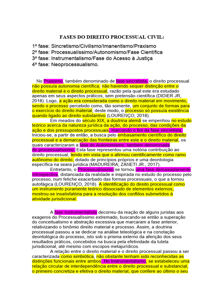 FASES DO DIREITO PROCESSUAL CIVIL | PDF | Constituição | Jurisdição