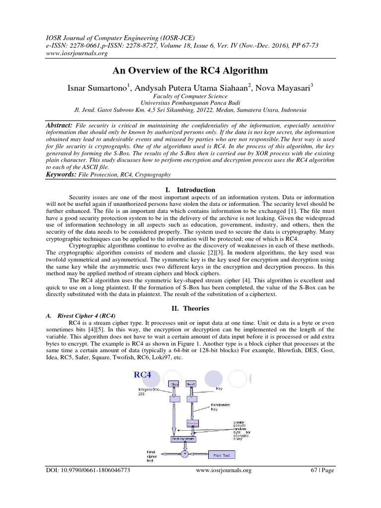 Isnar Sumartono - An Overview of The RC4 Algorithm | PDF