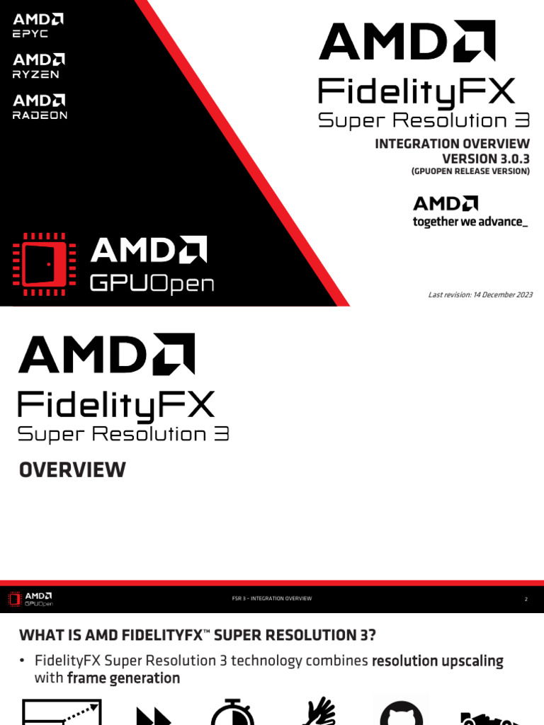 AMD FidelityFX Super Resolution 3-Overview and Integration | PDF | User ...