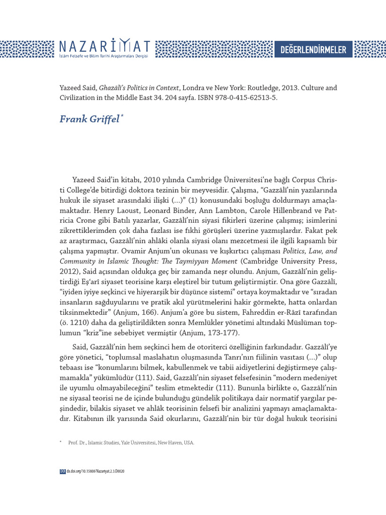 Frank Griffel | PDF