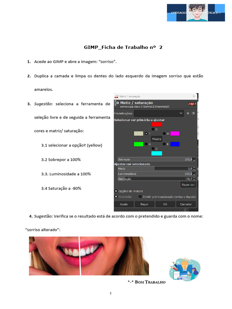 GIMP - Ficha de Trabalho Nº2 | PDF