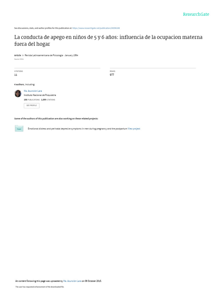 La_conducta_de_apego_en_ninos_de_5_y_6_anos_influe | PDF | Human Development | Behavioural Sciences