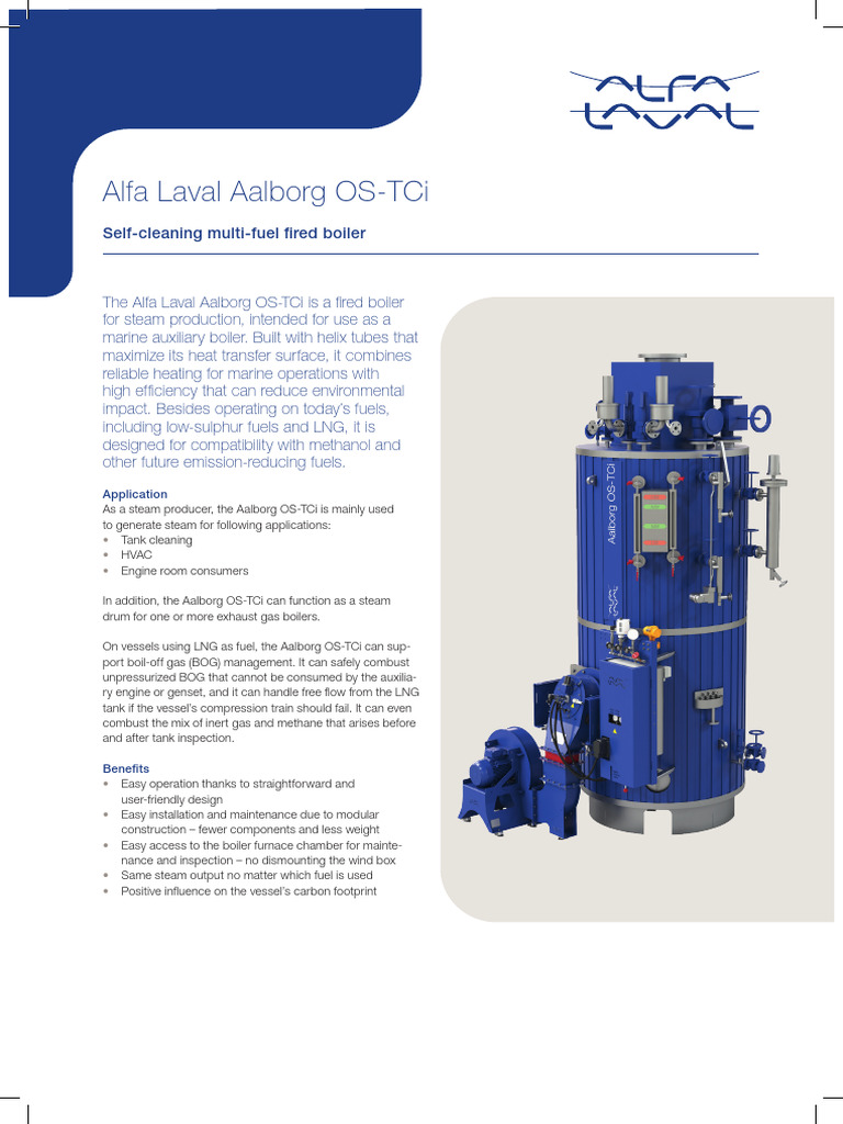 Alfa Laval Aalborg Os Tci Marine Boiler | PDF | Boiler | Thermal Insulation
