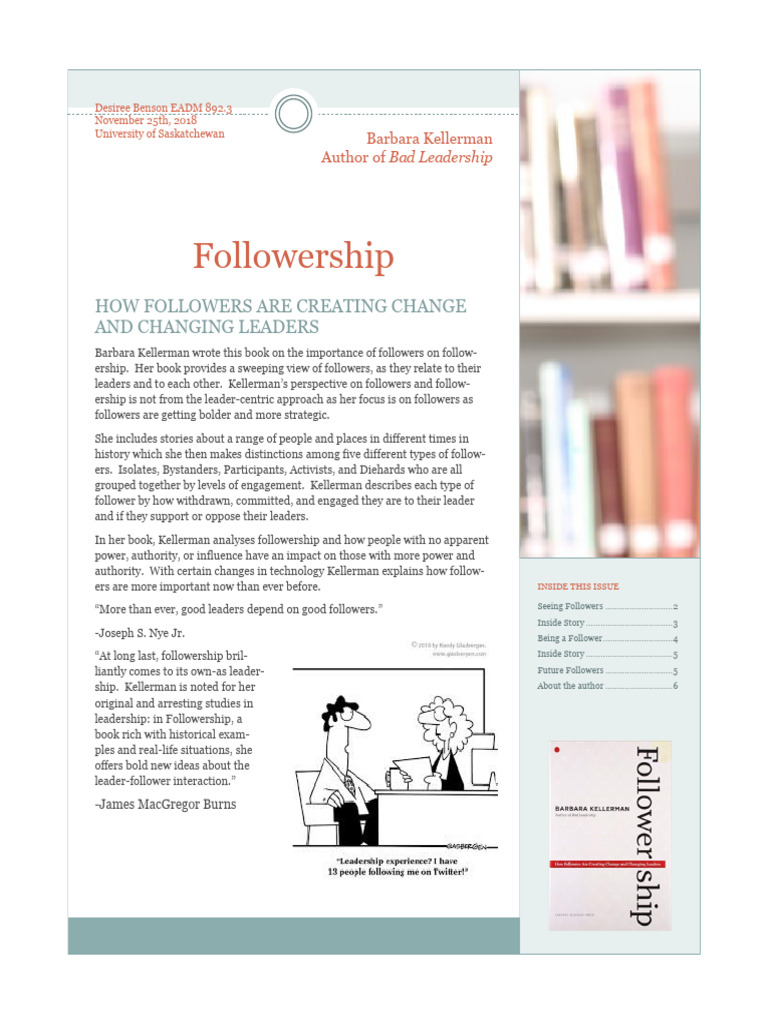 Followership - Kellerman | PDF | Leadership | Martin Luther King Jr.