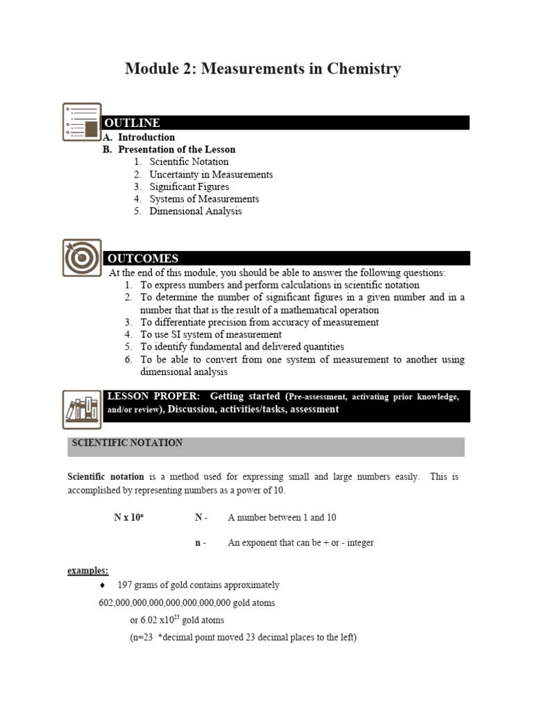 Module 2 Measurements in Chemistry | PDF