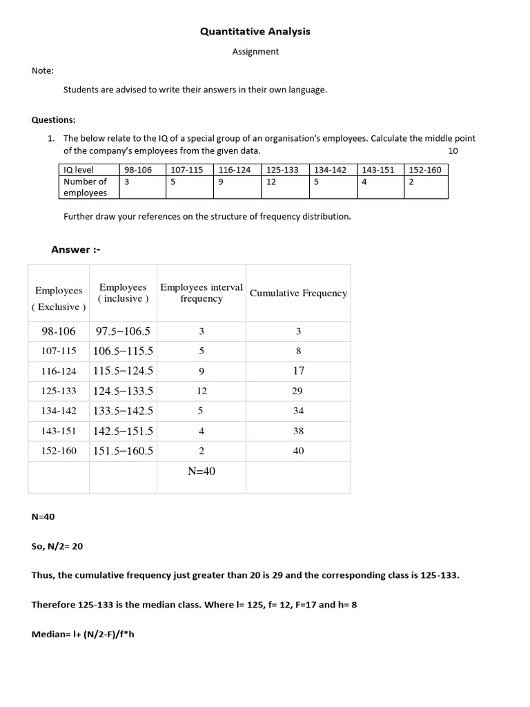 Quantitative Analysis | PDF
