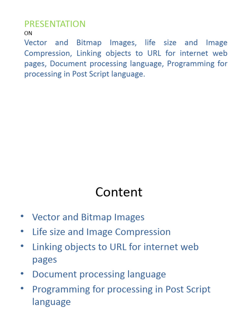 Presentation on Vector and Bitmap Graphics, | PDF