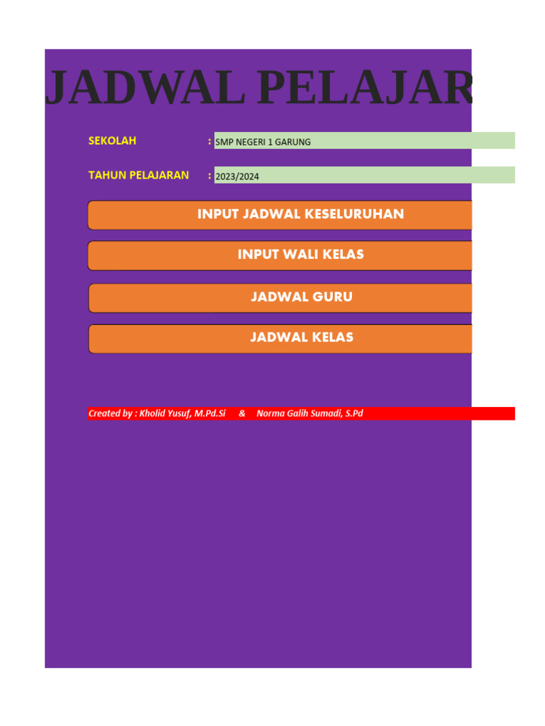 Jadwal Pelajaran SMT II, 2 Januari 2024 | PDF