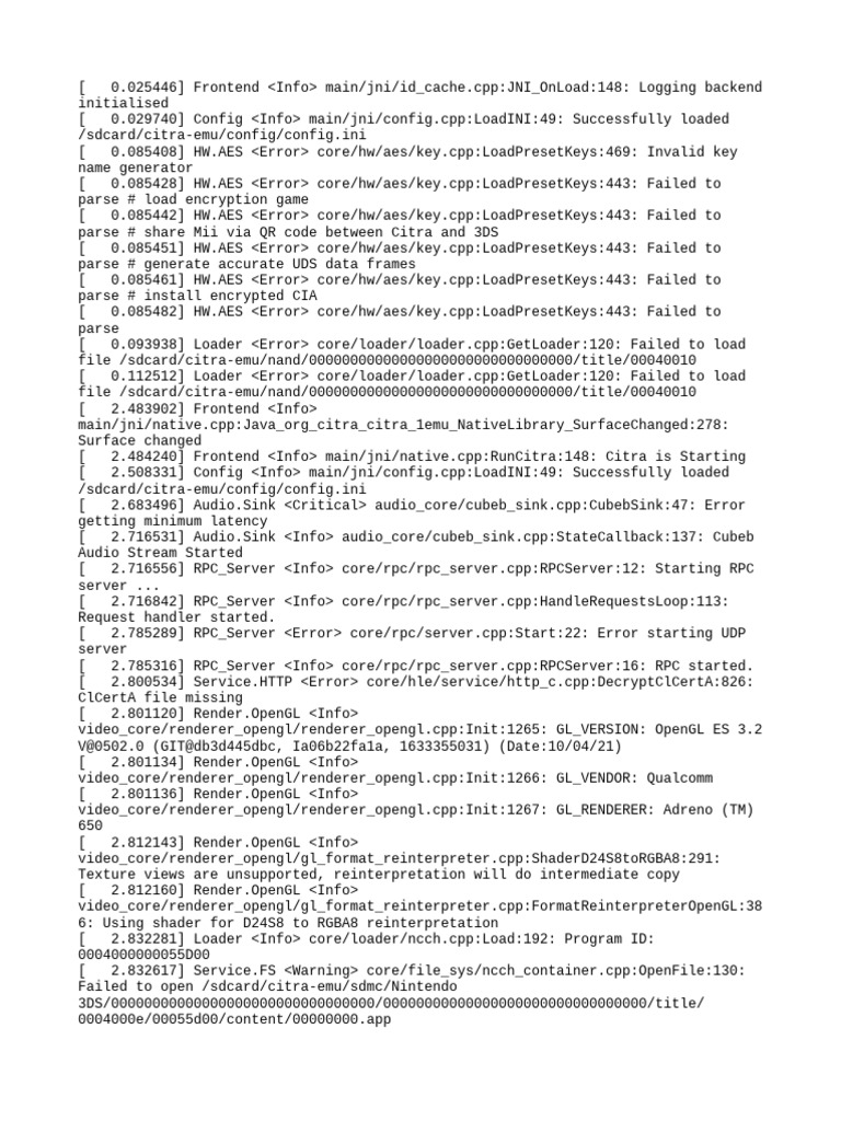 Citra Log | Download Free PDF | Operating System Technology | Software Development
