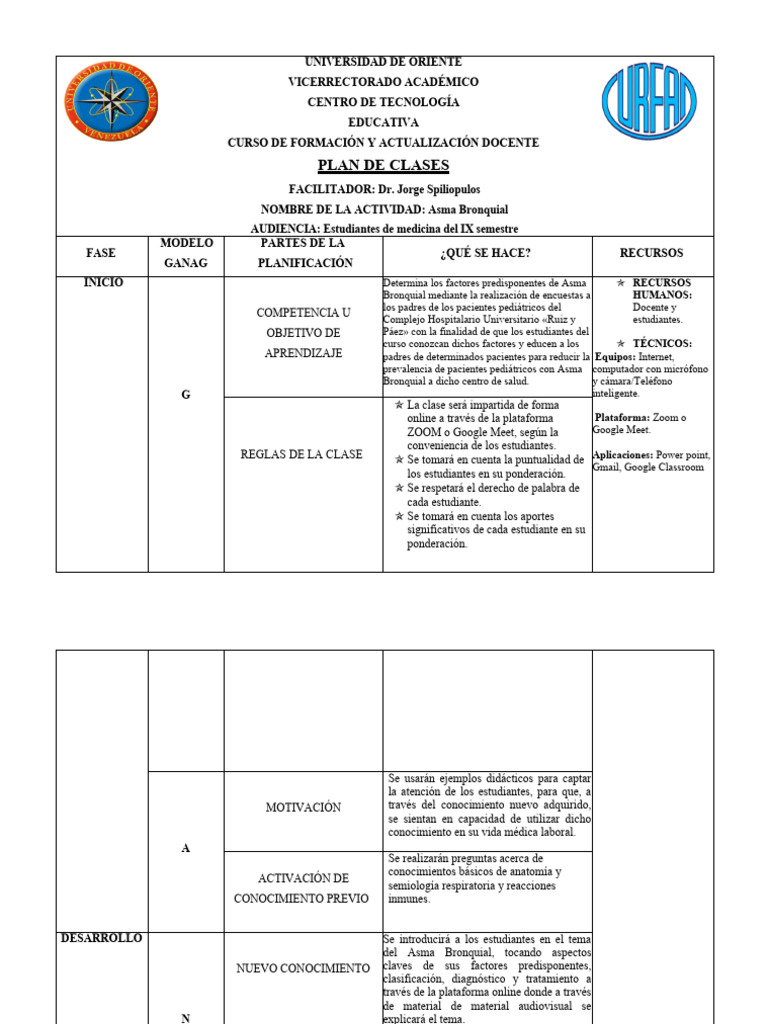 Planificación GANAG | PDF
