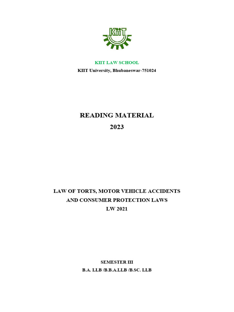 Module 1-6 reading material | PDF | Tort | Negligence