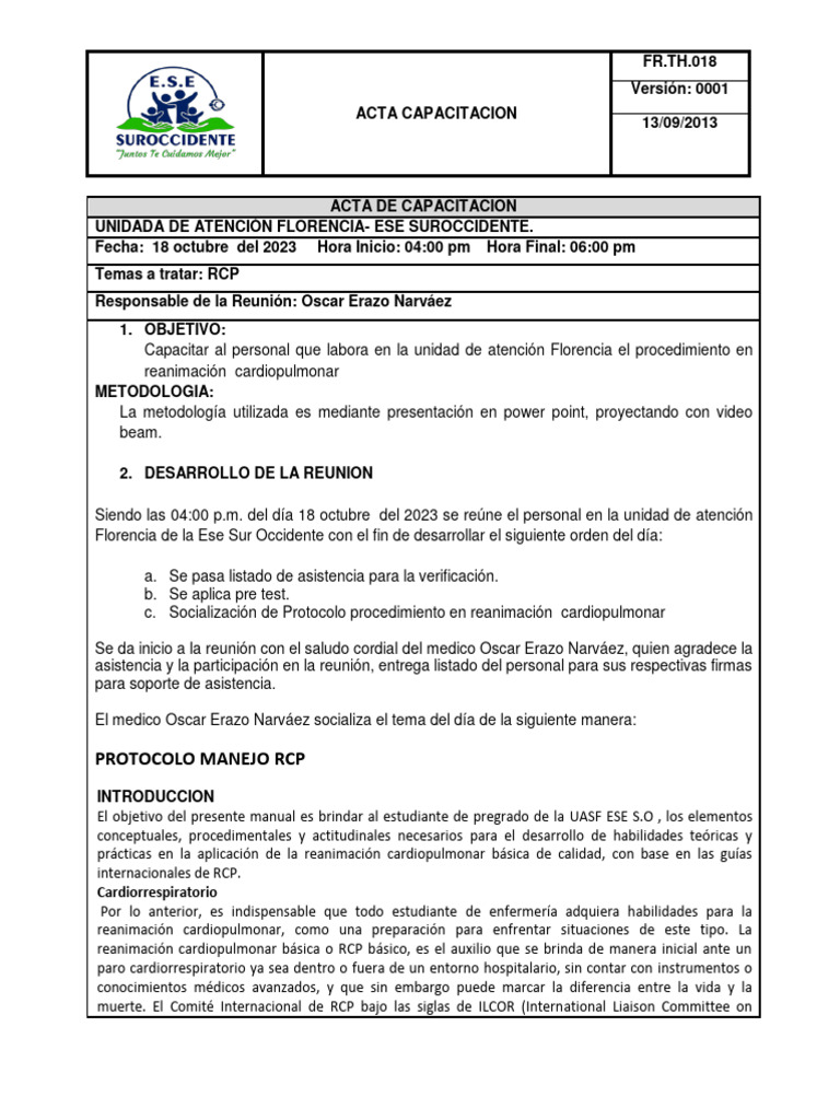 Manual Capacitacion RCP | PDF