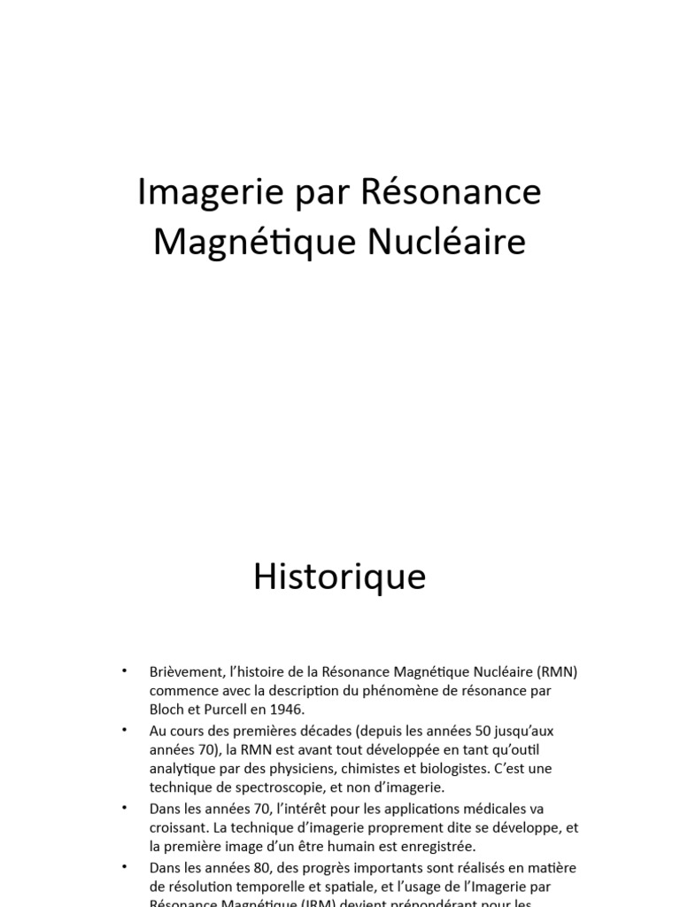 Irm Cours | PDF | Imagerie par résonance magnétique | Résonance ...