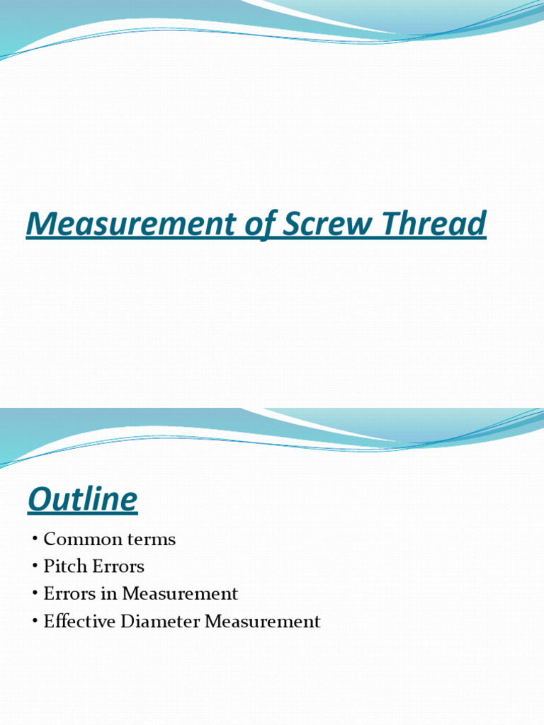 Screw Thread Measurement Techniques | PDF | Screw | Tools