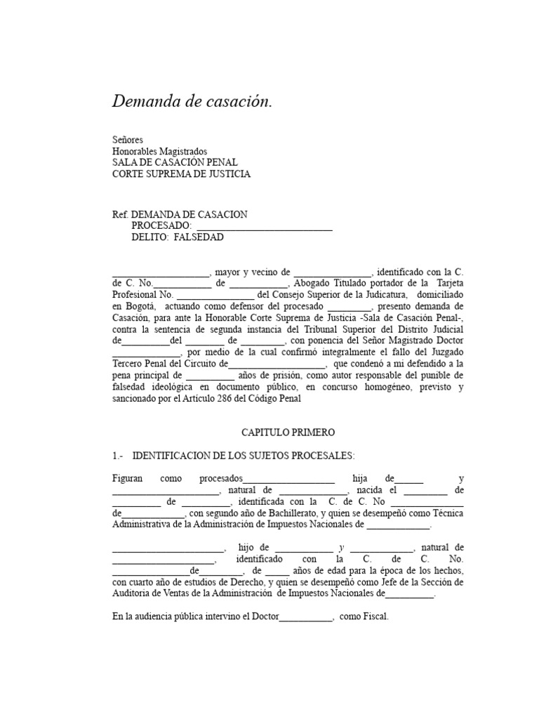 Demanda Casación | PDF