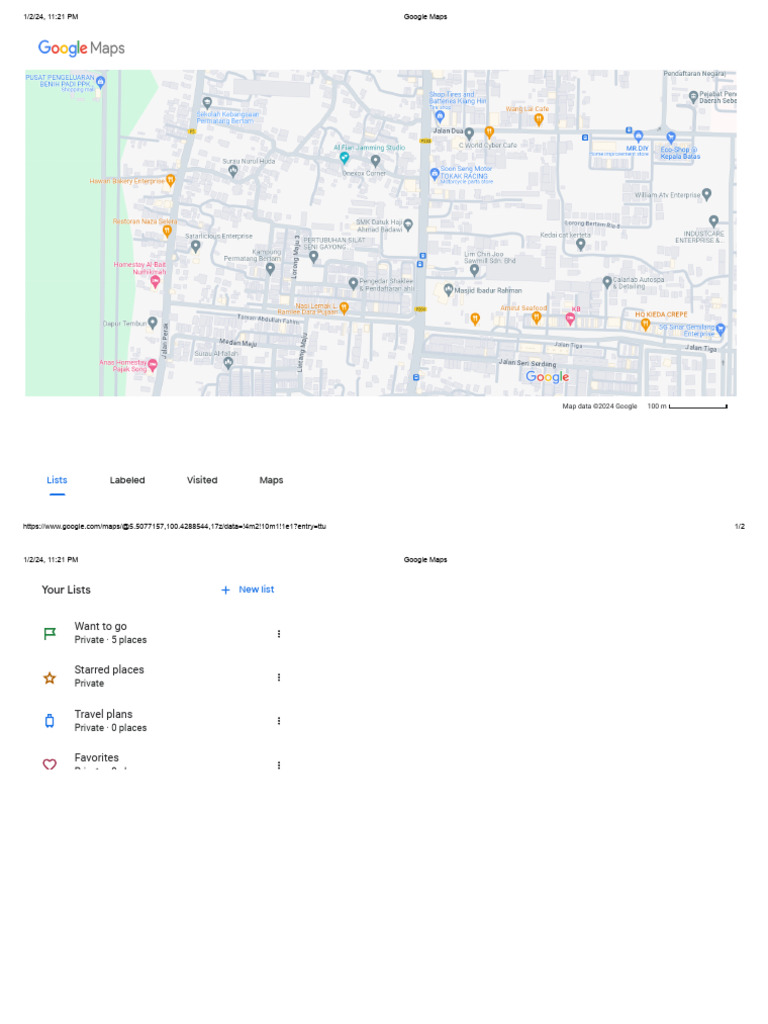 Google Maps - SMK Datuk Haji Ahmad Badawi 2 | PDF