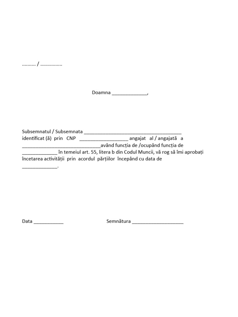 Model Demisie Acord Parti | PDF