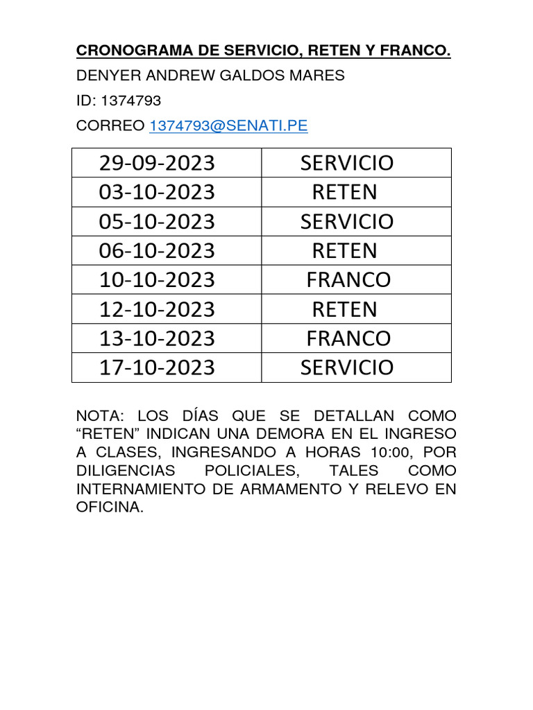 Cronograma Senati | PDF Cronograma Senati | PDF