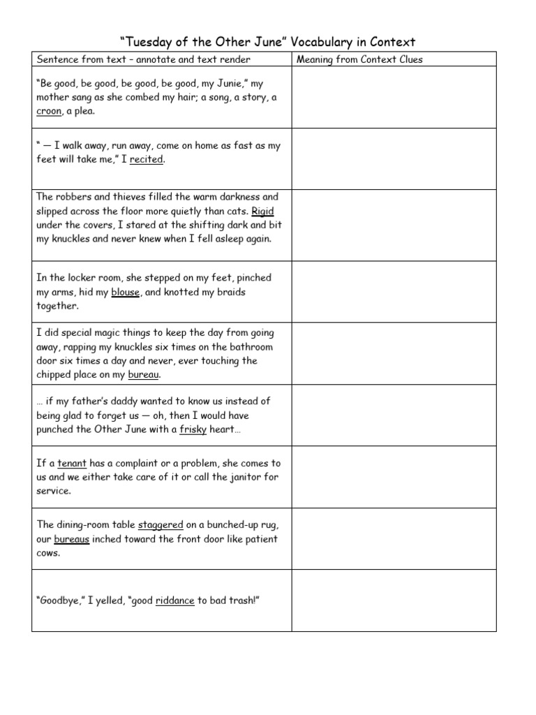 Richard Smith - Tuesday of The Other June Vocab in Context | PDF | Poetry