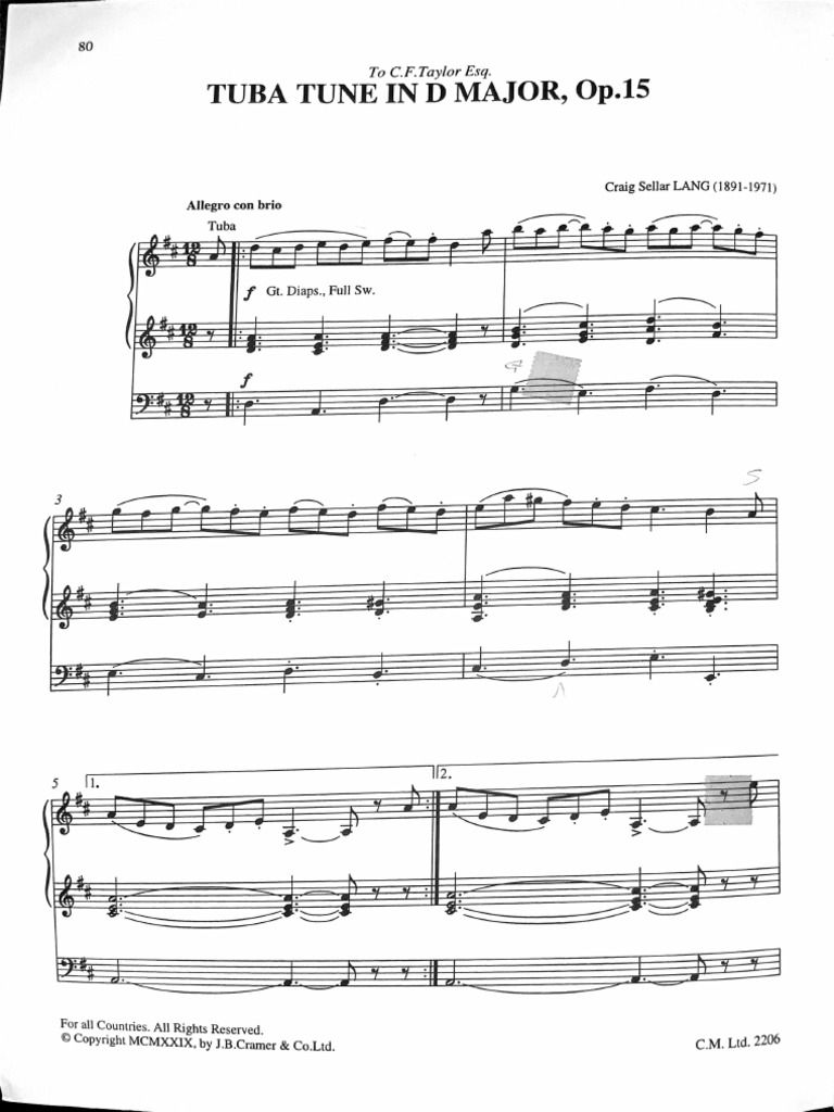 LANG Tuba Tune in D Major | PDF
