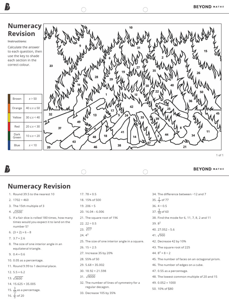 Maths Bonfire Night Silver | PDF