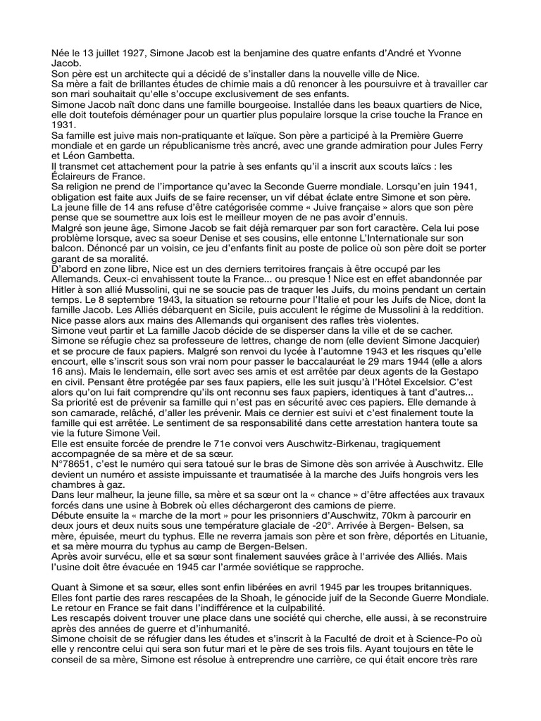 Texte Simone Veil | PDF