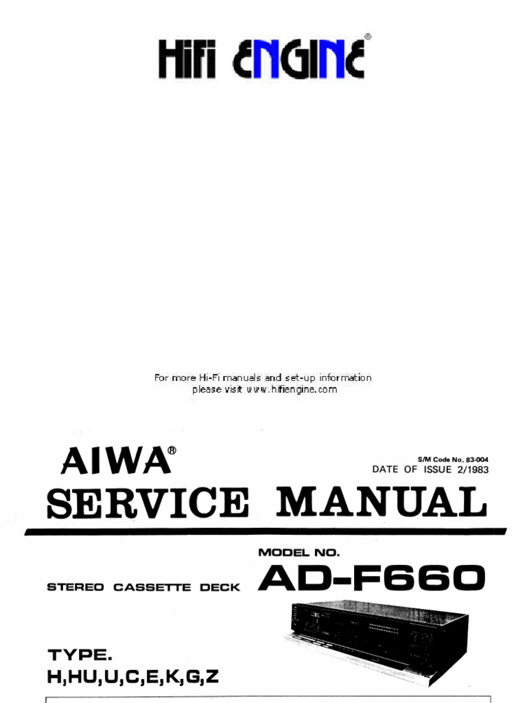 Aiwa Ad-F660 Service | PDF