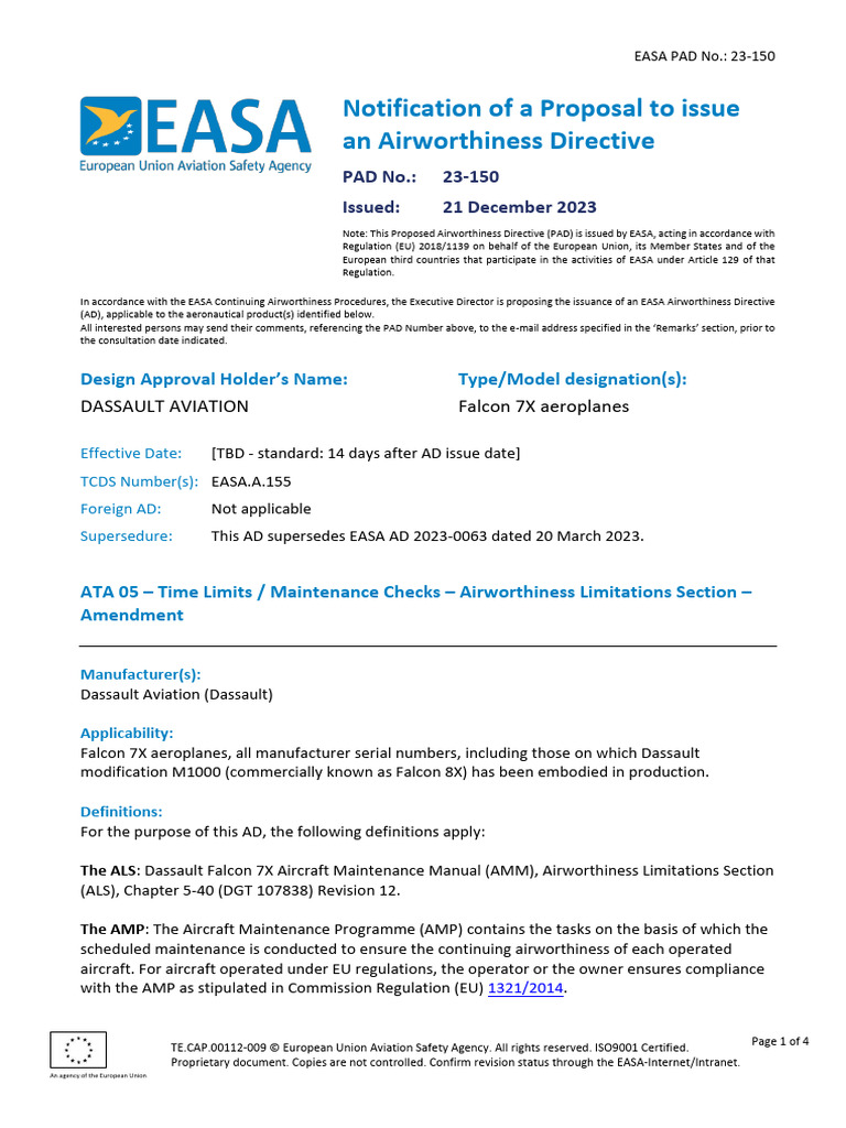 Easa Pad 23-150 1 | PDF