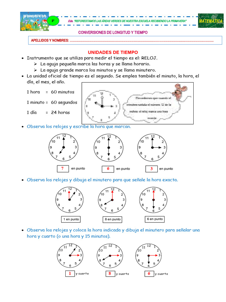 Conversiones de Longitud y Tiempo | PDF