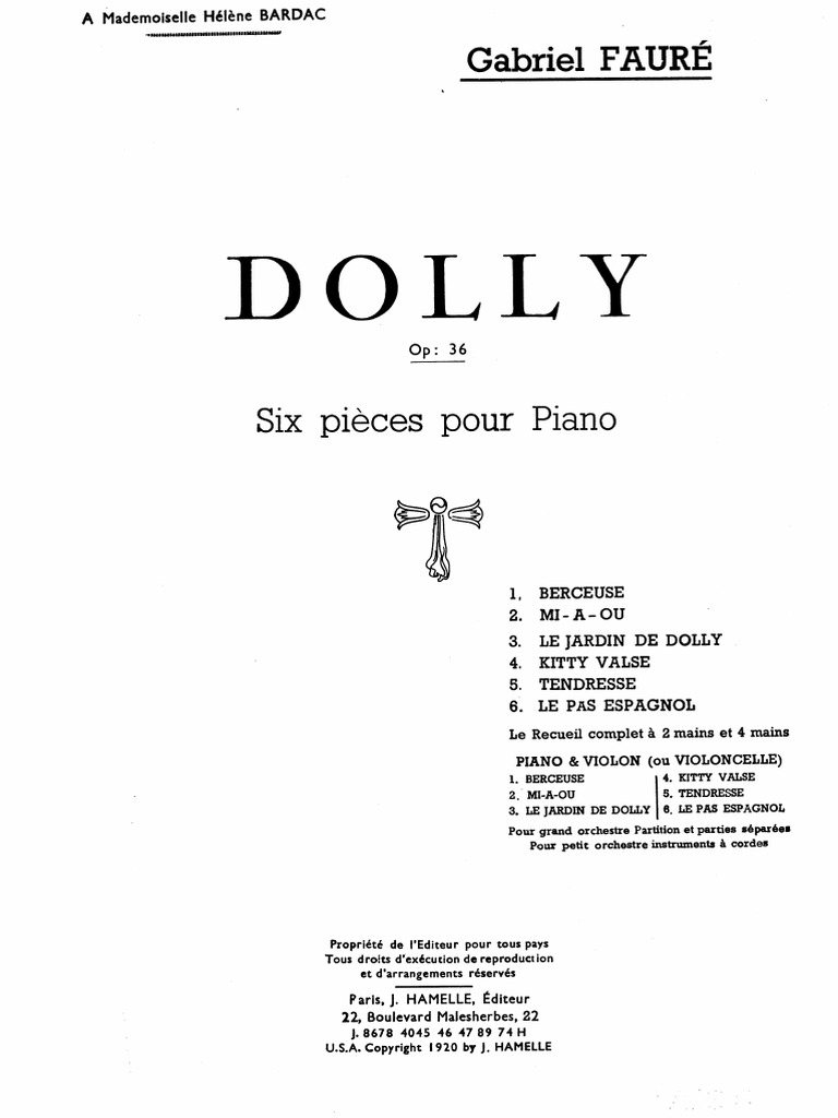 Cortot - Faure - Dolly | PDF