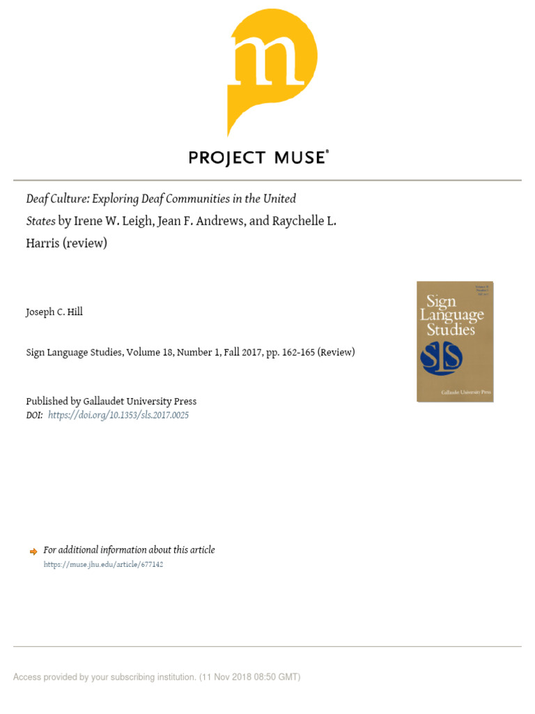 Deaf Culture: A Comprehensive Overview | PDF | American Sign Language ...